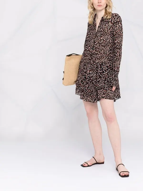 Patrizia Pepe Abstract-print Ruched Shirtdress