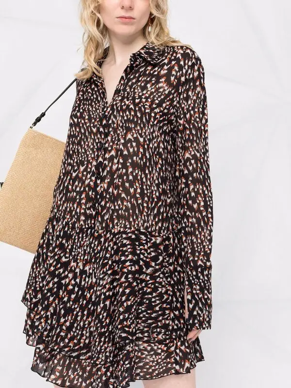 Patrizia Pepe Abstract-print Ruched Shirtdress