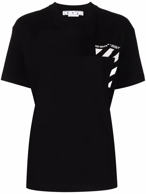 Off-White Jersey' Print Short-sleeve T-shirt - Black