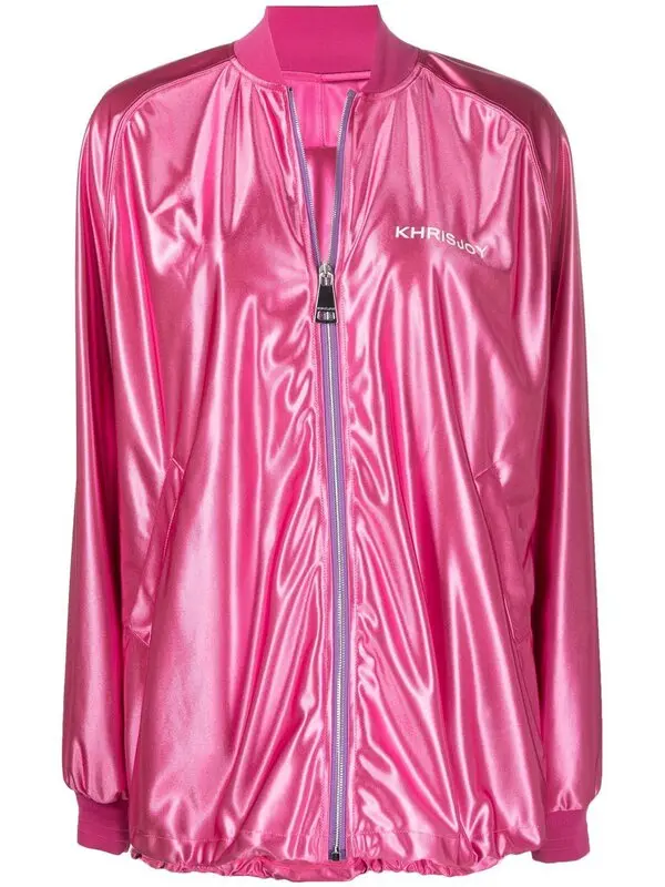 Khrisjoy Logo-print Metallic Bomber Jacket