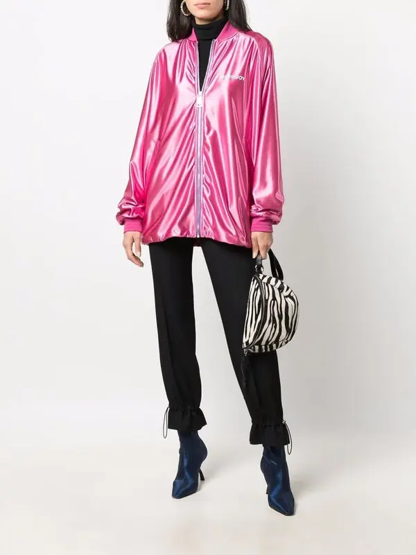 Khrisjoy Logo-print Metallic Bomber Jacket