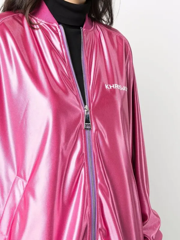 Khrisjoy Logo-print Metallic Bomber Jacket