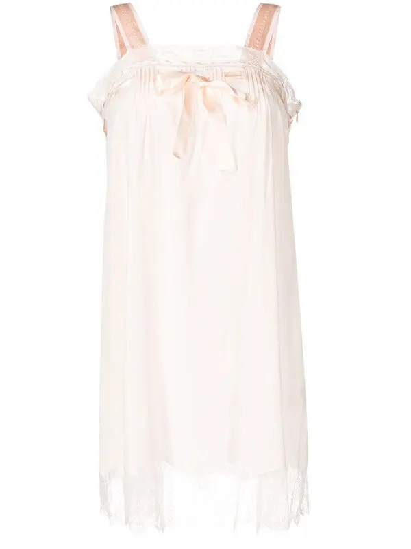 Shiatzy Chen Lace-trimmed Silk Blend Mini Dress