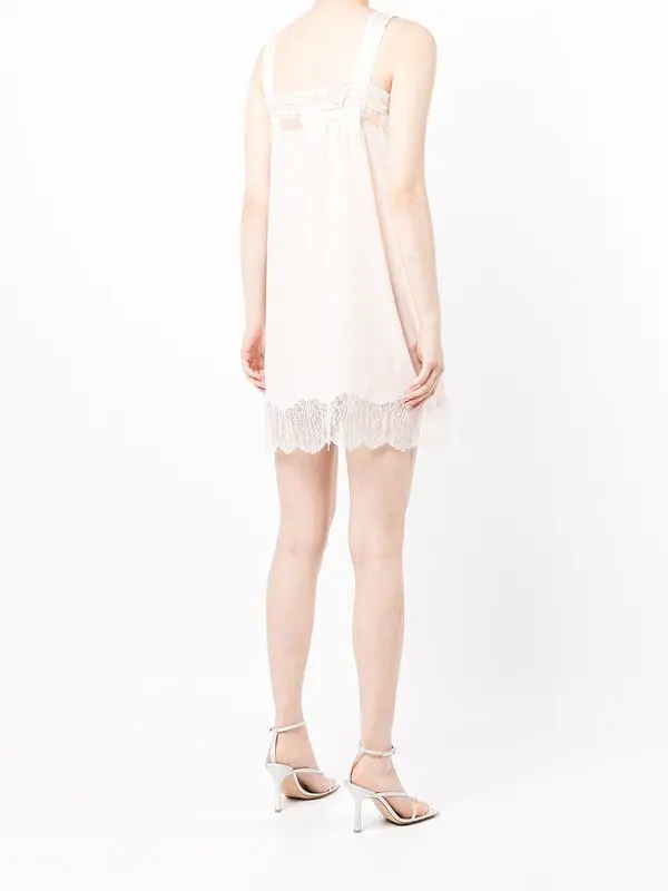 Shiatzy Chen Lace-trimmed Silk Blend Mini Dress