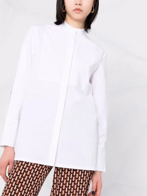MILA SCHON Band-collar Tailored Shirt
