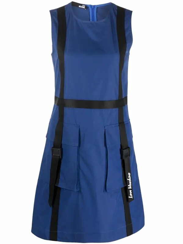 Moschino Pocket-detail Mini Dress - Blue