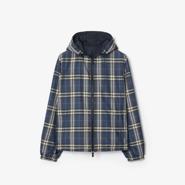 Burberry Reversible Check Hooded Jacket - Pilot Blue