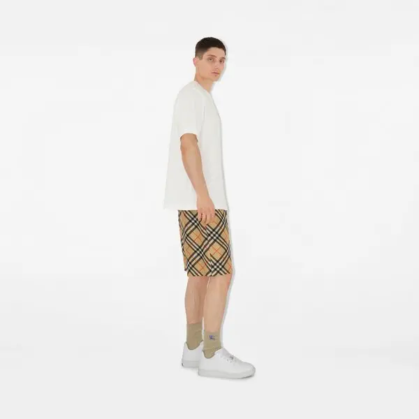 Burberry Check Silk Shorts - Sand