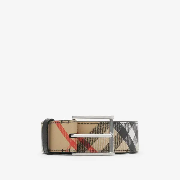 Burberry Check Woven Belt - Sand