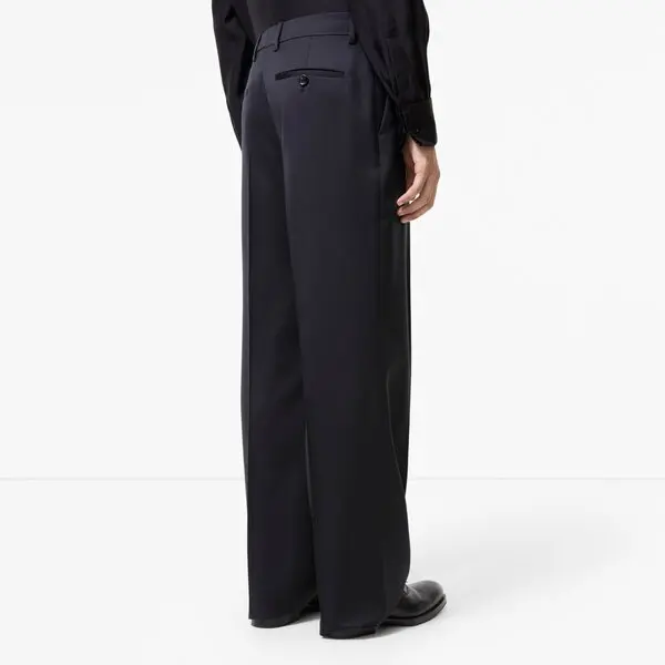 Burberry Wool Tailored Slim Fit Trousers - Midnight Blue