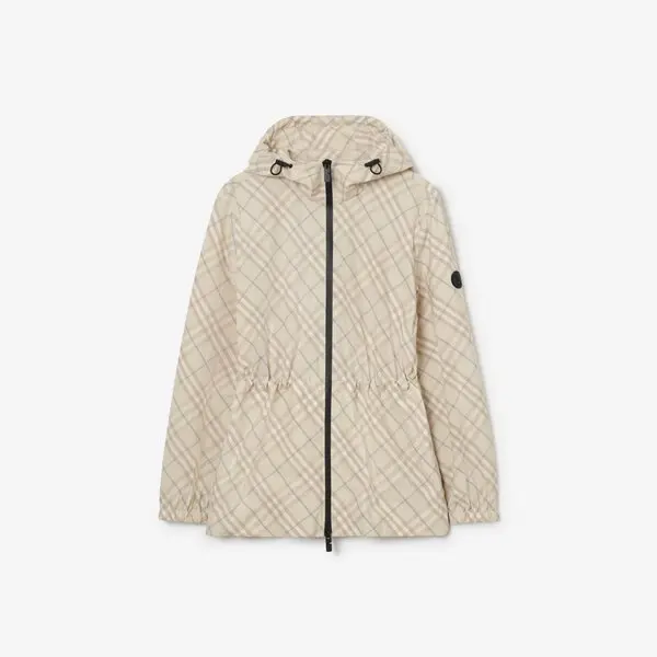 Burberry Check Hooded Lightweight Jacket - Sesame Beige