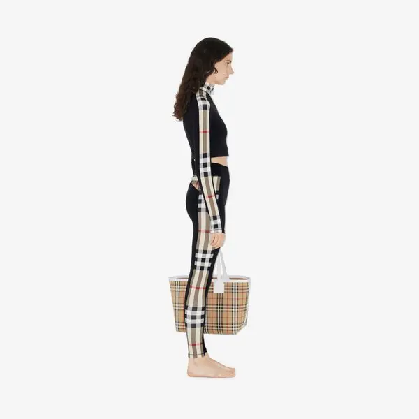 Burberry Check Trim Stretch Jersey Leggings