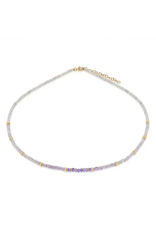 Ef Collection Birthstone Beaded Necklace - Yellow Gold / Amethyst