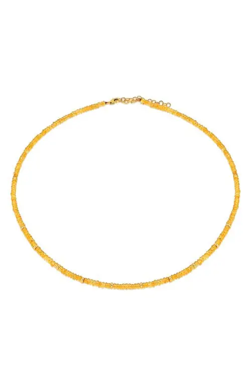 Ef Collection Birthstone Beaded Necklace - Yellow Gold/citrine