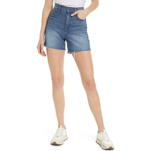 Madewell The Perfect Long Jean Shorts - Lanewood Wash