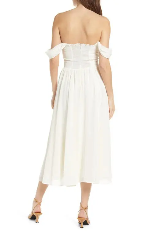 REFORMATION Violet Off-the-shoulder Midi Dress