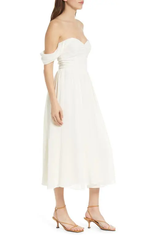 REFORMATION Violet Off-the-shoulder Midi Dress