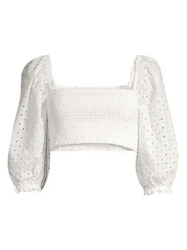 Likely Hanner Eyelet Lace Crop Top