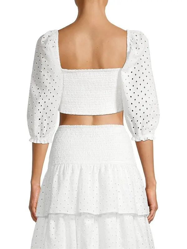 Likely Hanner Eyelet Lace Crop Top