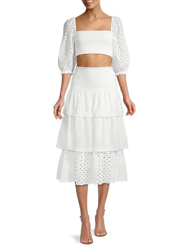 Likely Hanner Eyelet Lace Crop Top