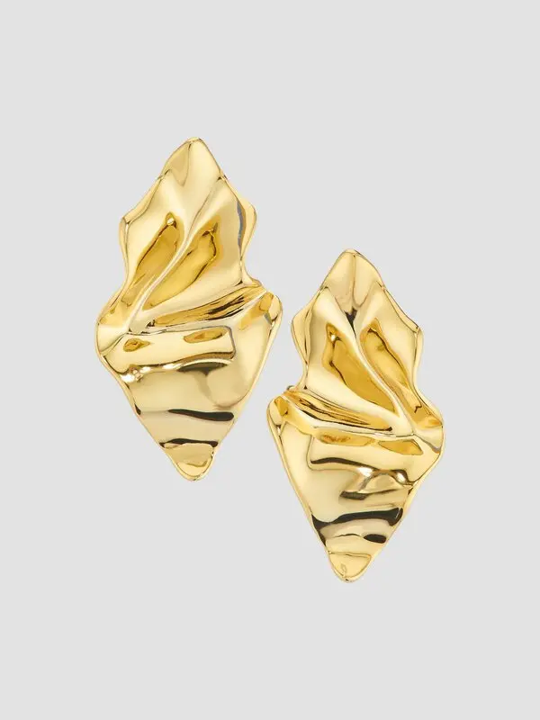 Alexis Bittar Crumpled 14k Goldplated Post Earrings
