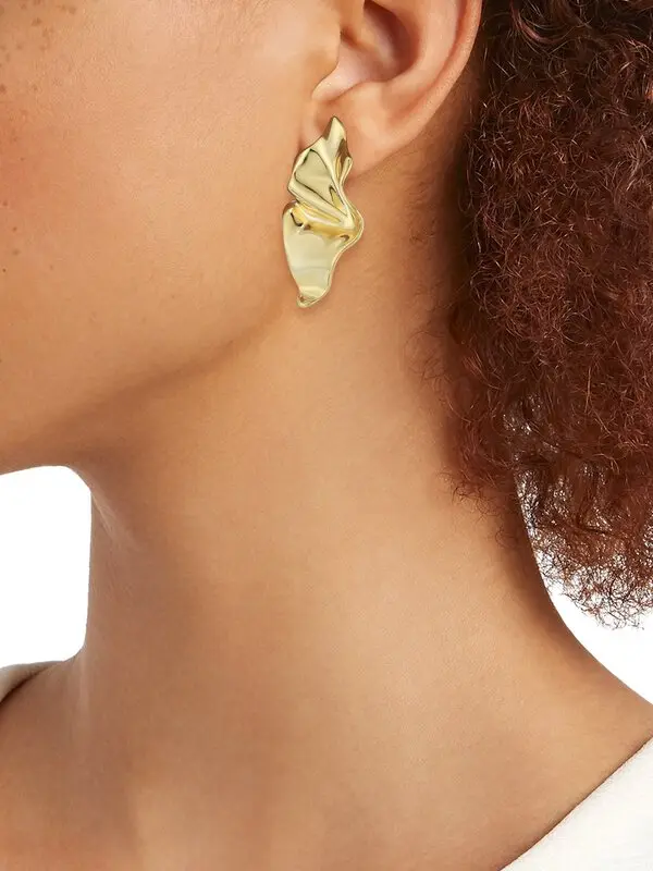 Alexis Bittar Crumpled 14k Goldplated Post Earrings