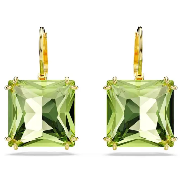 SWAROVSKI Millenia Drop Earrings With Cushion Cut - Green