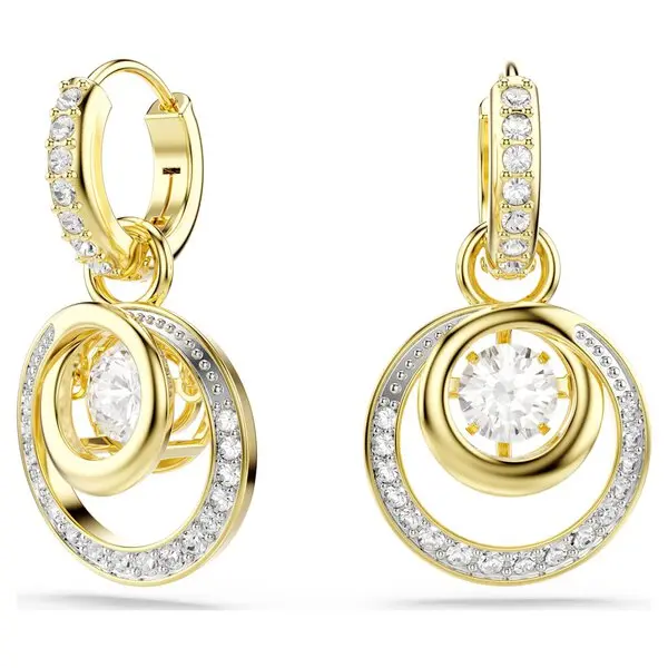 SWAROVSKI Hyperbola Drop Earrings With 18k Gold Finish - White