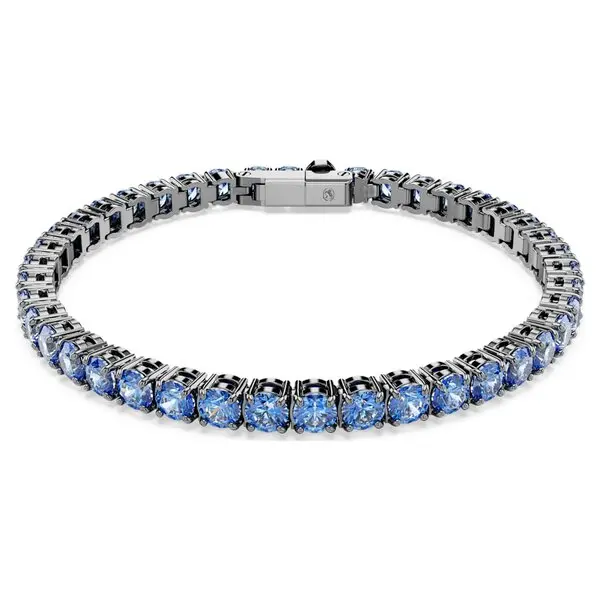 SWAROVSKI Matrix Tennis Bracelet With Zirconia In Rose Gold Finish - Blue