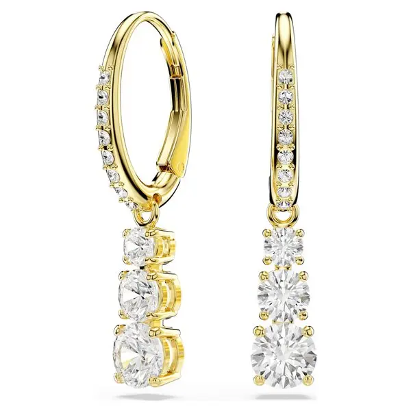 SWAROVSKI Stilla Hoop Earrings With Emerald Crystals - White