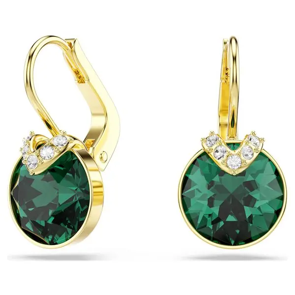 SWAROVSKI Bella V Drop Earrings With Round-cut Crystal - Green