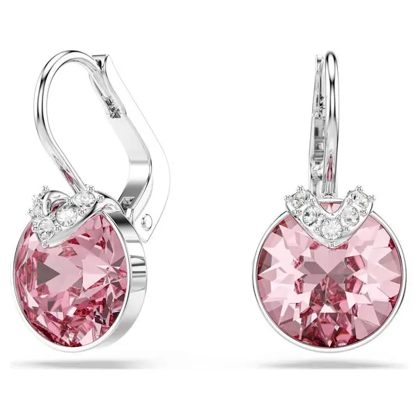 SWAROVSKI Bella V Drop Earrings With Round-cut Crystal - Pink