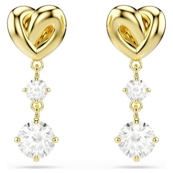SWAROVSKI Lifelong Heart Drop Earrings With Zirconia - White