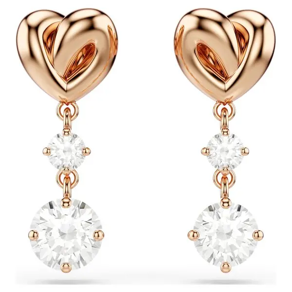 SWAROVSKI Lifelong Heart Drop Earrings With Zirconia - White