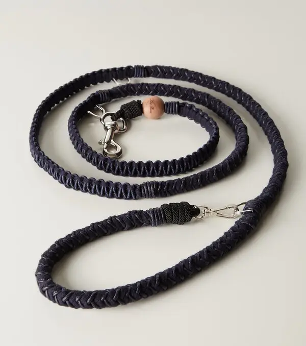 Loro Piana Leather And Cashmere Dog Leash