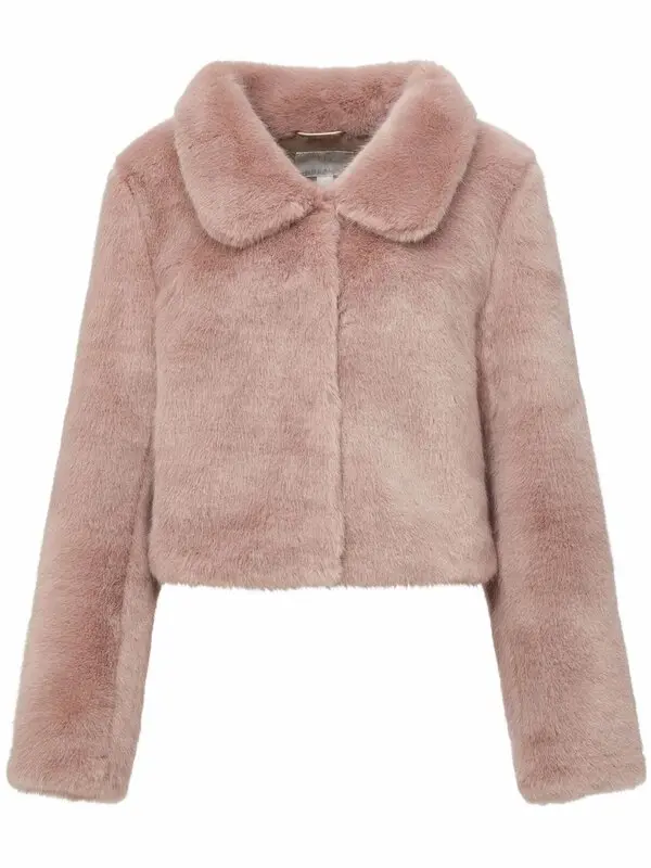 UNREAL FUR Tirage Cropped Faux Fur Jacket - Pink