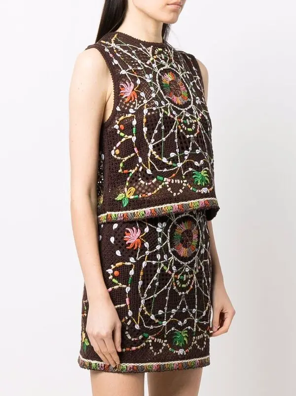 Emilio Pucci Cyprea Embroidered Crochet Blouse