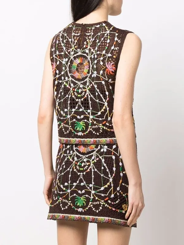 Emilio Pucci Cyprea Embroidered Crochet Blouse