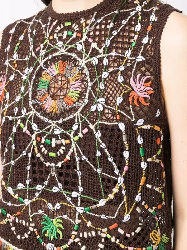 Emilio Pucci Cyprea Embroidered Crochet Blouse