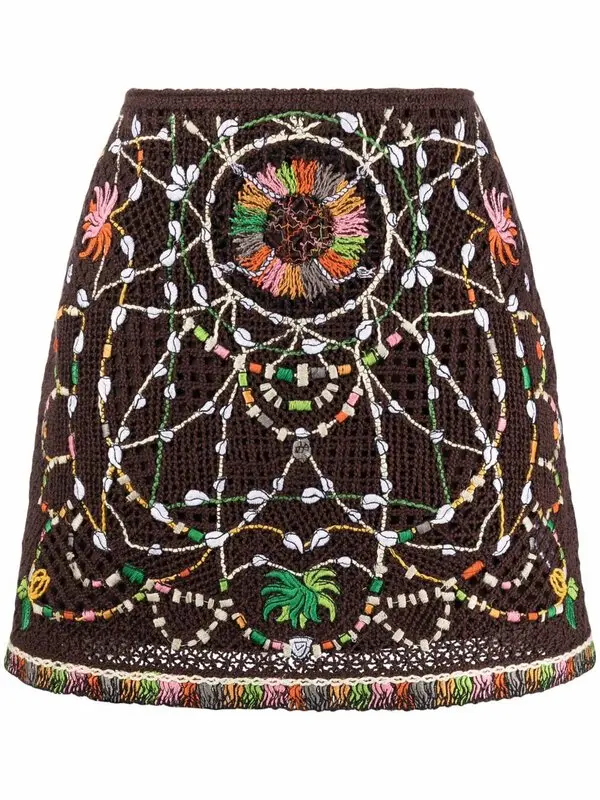 Emilio Pucci Cyprea-embroidered Mini Skirt
