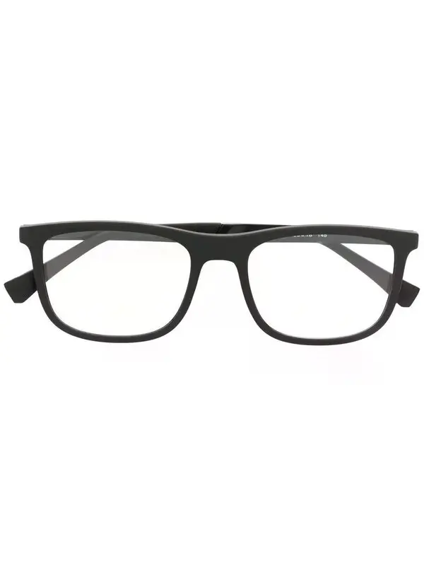 Emporio Armani Matte Rectangle-frame Glasses - Black