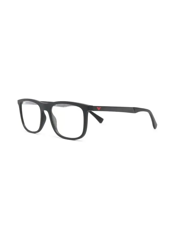Emporio Armani Rectangle-frame Glasses - Black