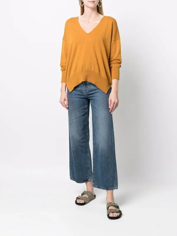 PAULA V-neck Cashmere Jumper - Yellow