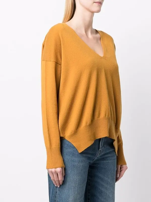 PAULA V-neck Cashmere Jumper - Yellow