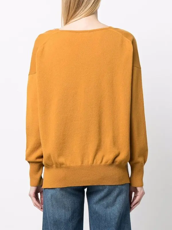 PAULA V-neck Cashmere Jumper - Yellow