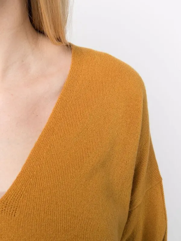 PAULA V-neck Cashmere Jumper - Yellow
