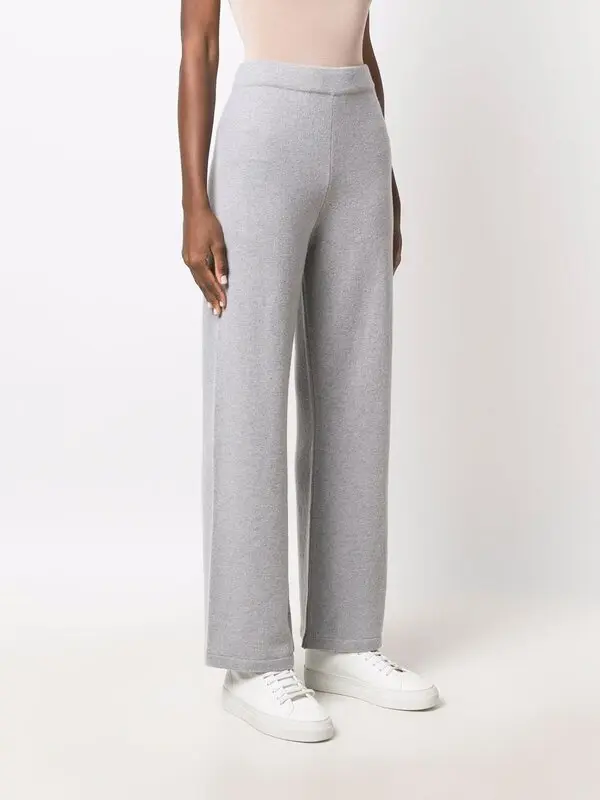PAULA Wide-leg Cashmere Trousers - Grey