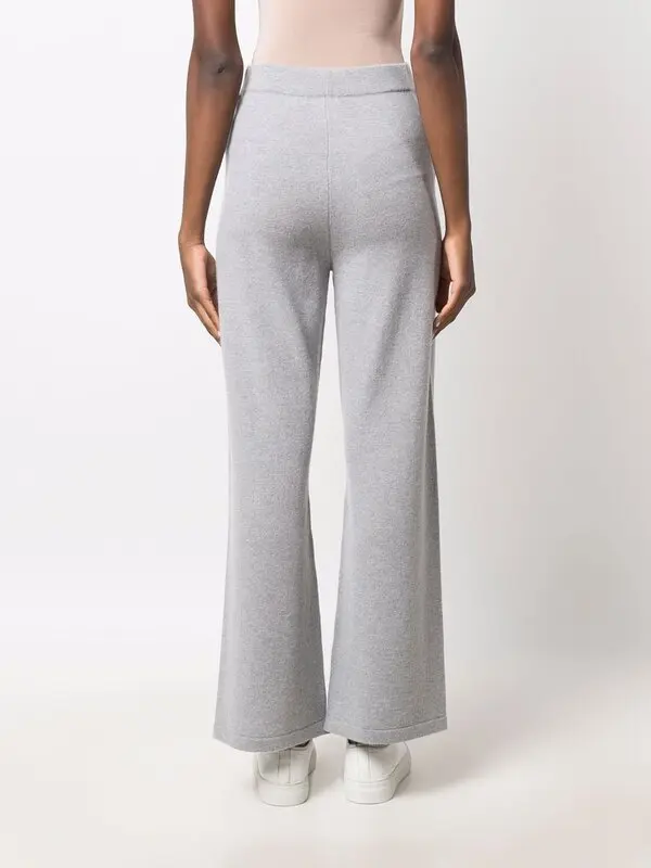 PAULA Wide-leg Cashmere Trousers - Grey