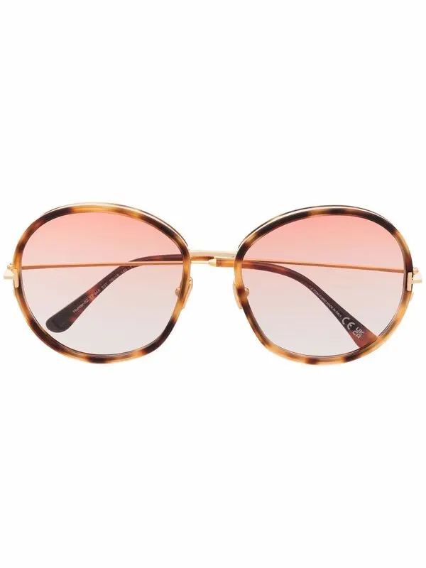 Tom Ford Round-Frame Tortoiseshell Sunglasses - Brown  display picture 2