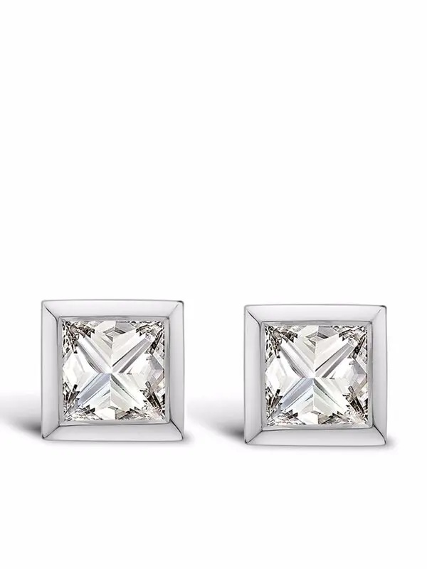PRAGNELL 18kt White Gold Diamond Rockchic Earrings - Silver